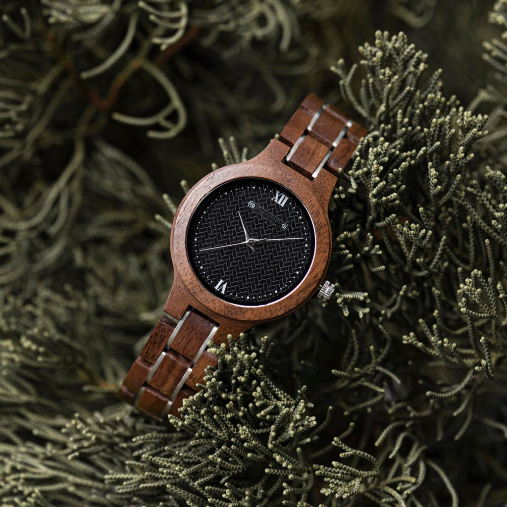 Wooden Watches for Women Natural Walnut Wood Black - Sky | BOBO BIRD