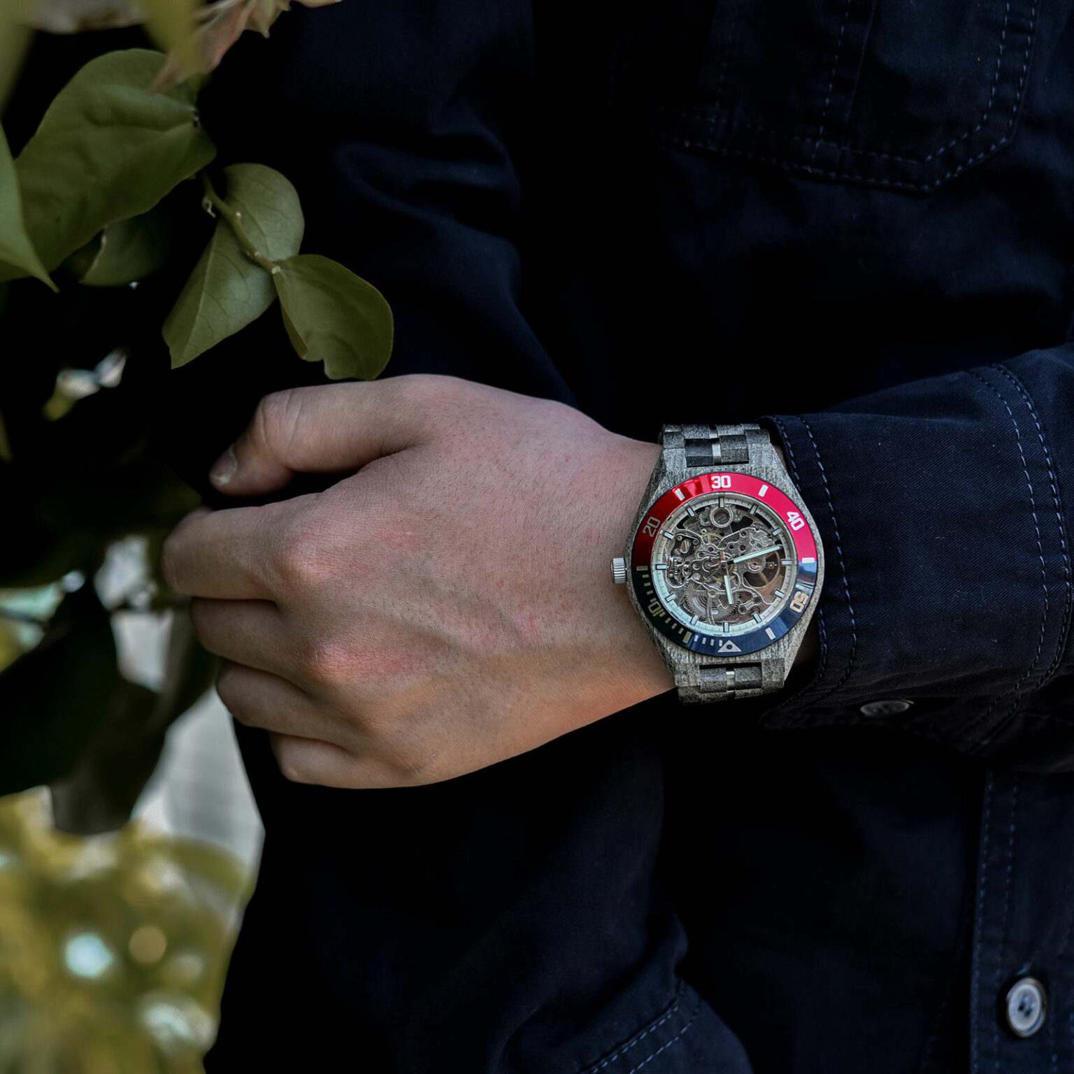 Skeleton Mechanical Wooden Watch Grey Maple Silver - Arcturus | BOBO BIRD