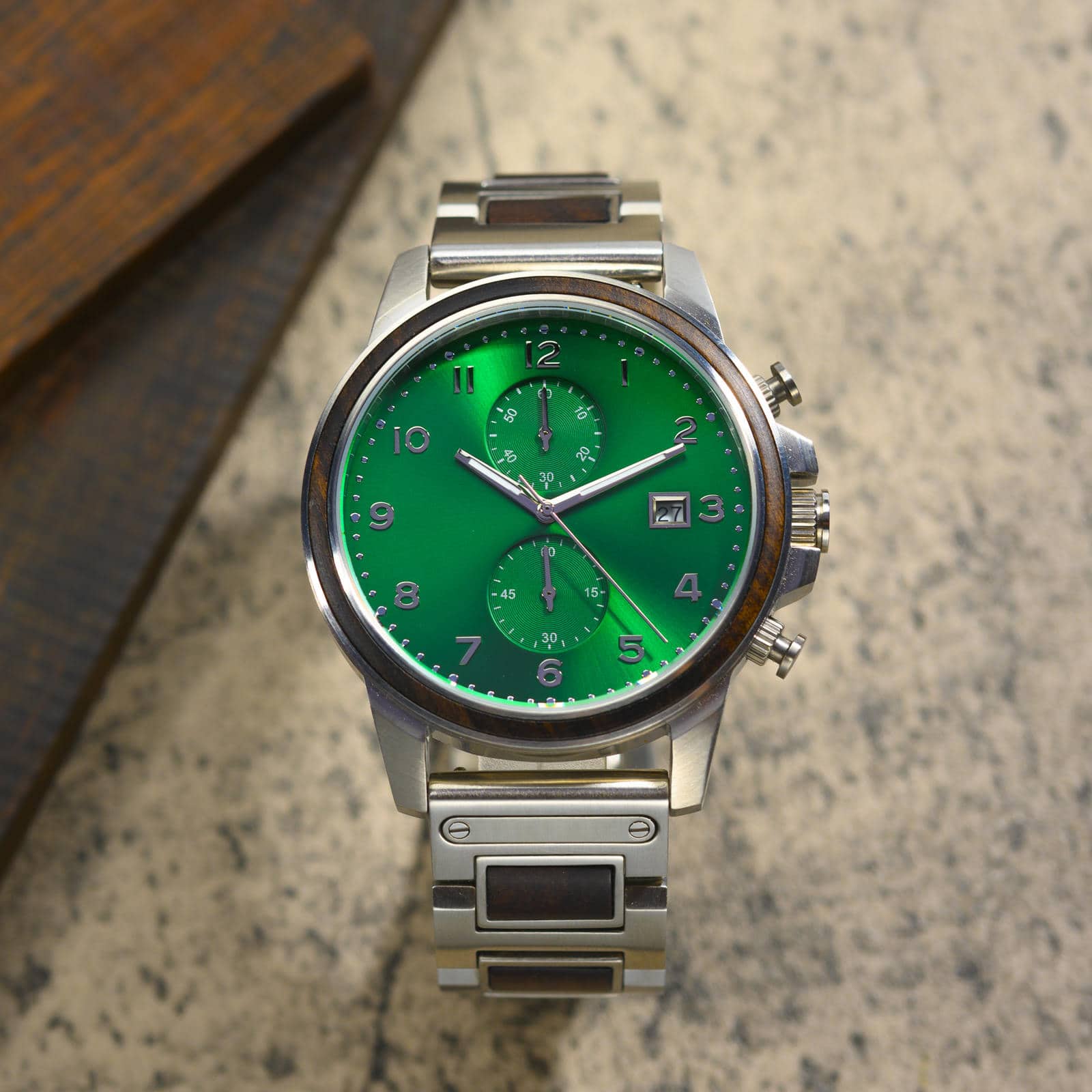Classic Chronograph Wooden Watch Ebony Green Limited Edition