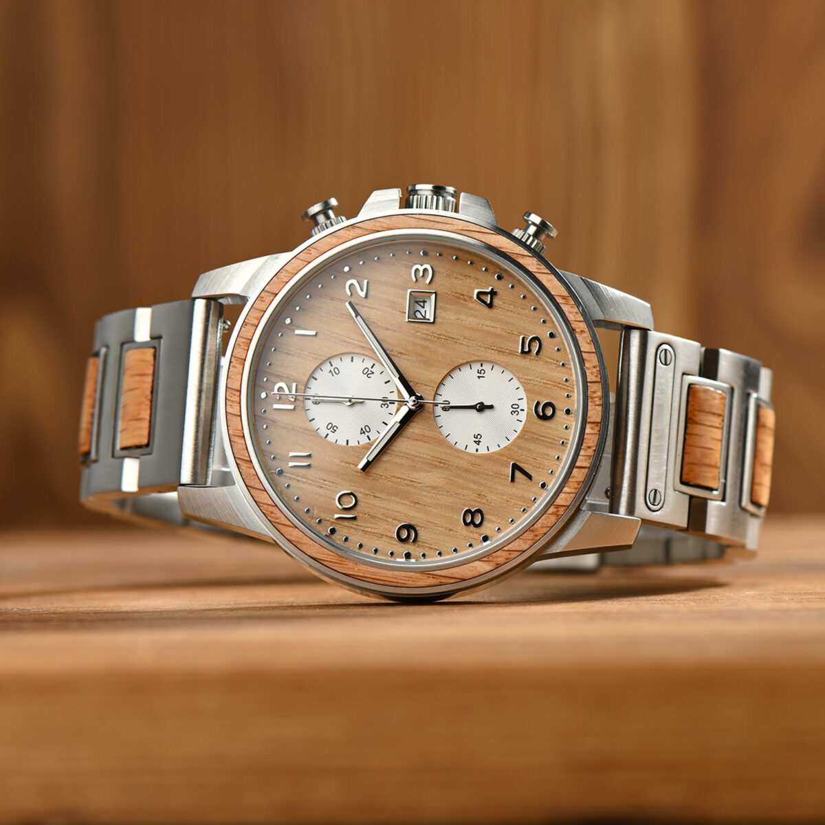 Classic Chronograph Wooden Watch Whiskey Barrel Limited Edition