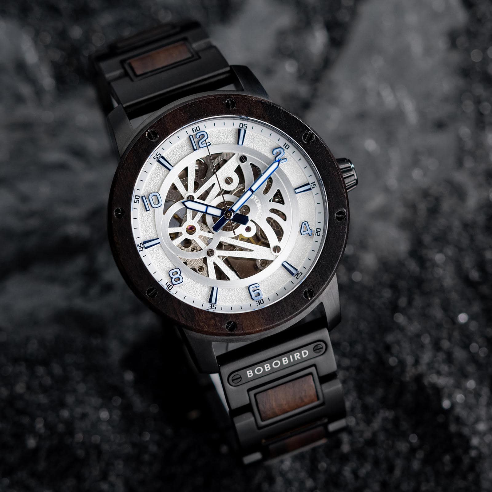 Skeleton Watches Automatic Mechanical Louro Preto Silevr - X