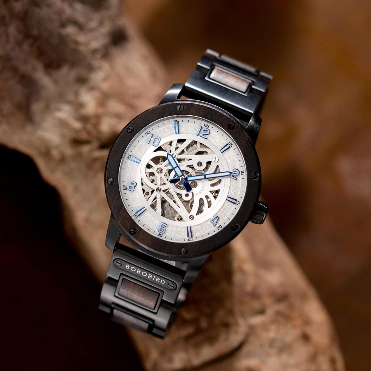 Skeleton Watches Automatic Mechanical Louro Preto Silevr - X