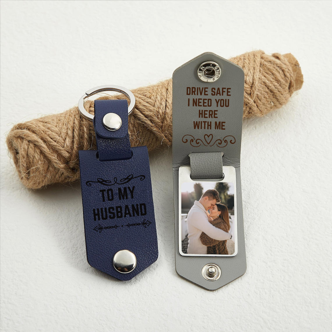 Personalized Leather Photo Keychain | BOBO BIRD