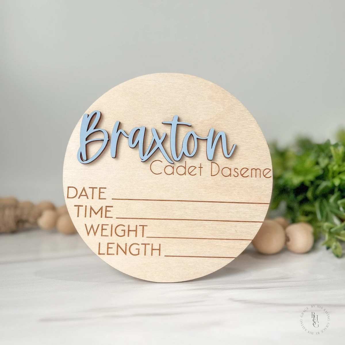 Custom Baby Name Plate - Custom Baby Arrival Announcement Sign | BOBO BIRD