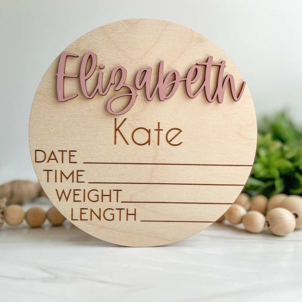 Custom Baby Name Plate - Custom Baby Arrival Announcement Sign | BOBO BIRD