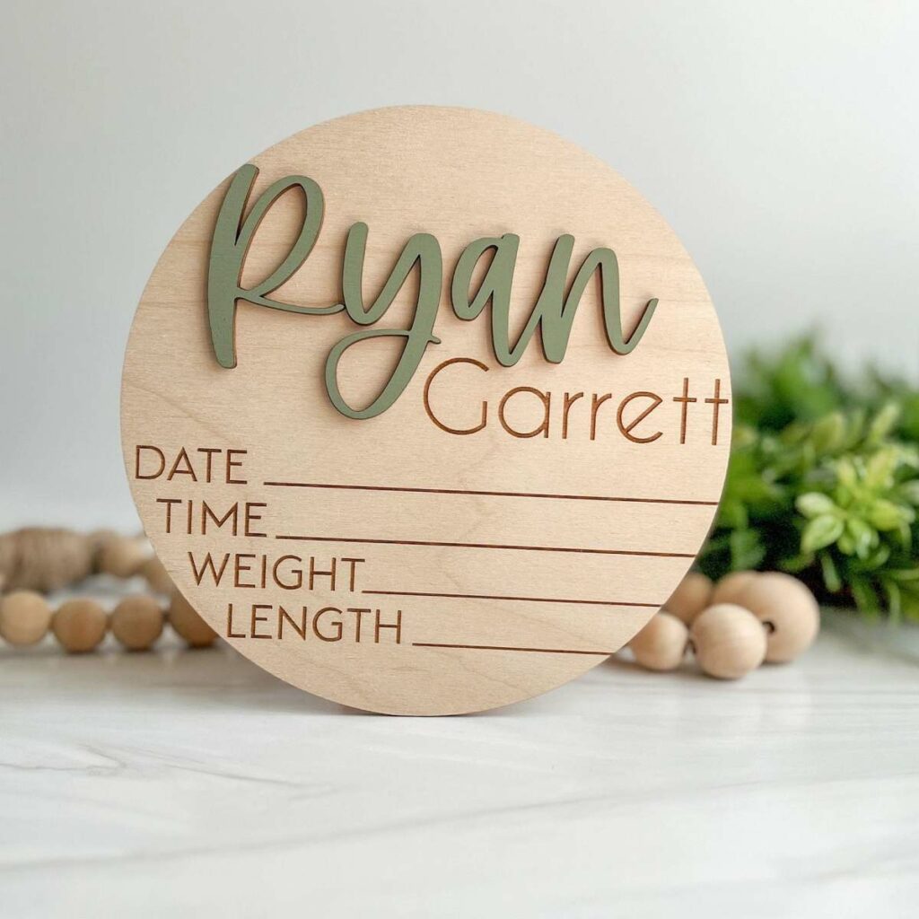 Custom Baby Name Plate - Custom Baby Arrival Announcement Sign | BOBO BIRD