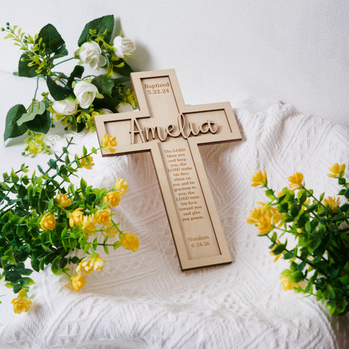 Personalized Baptism Cross wood sign - Personalized Baptism Gift | BOBO ...