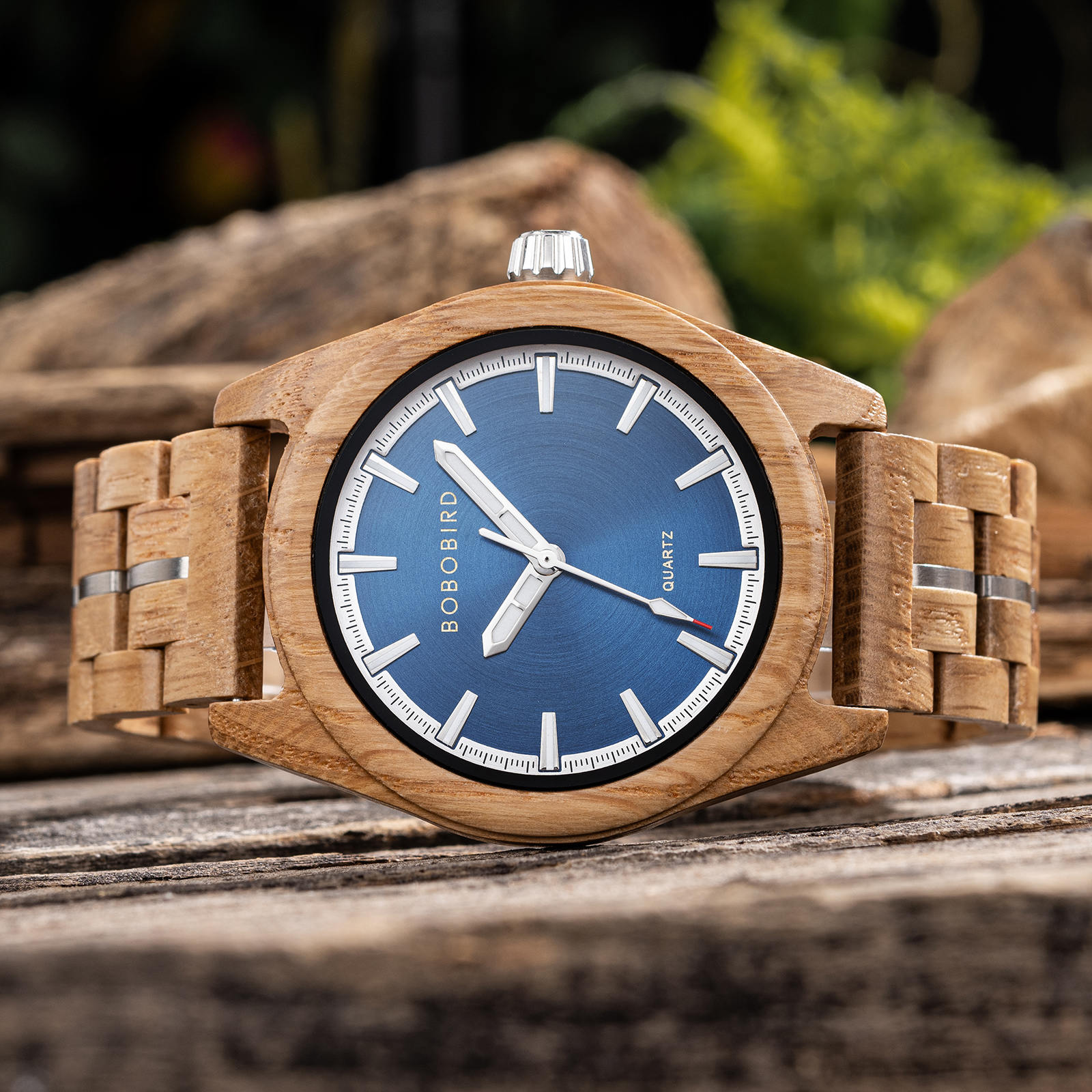 Nature's Palette Collection White Oak Azure Dial Watch T164-2